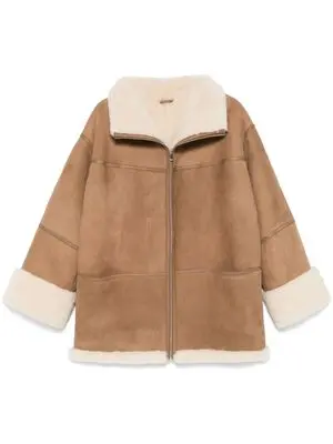 TOTEME Signature Shearling Jacket - Brown