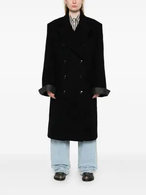 Martine Rose Pilled-finish Double-breasted Coat