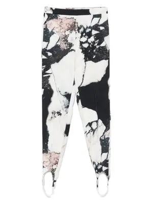 Roberto Cavalli Marble-print Trousers - White