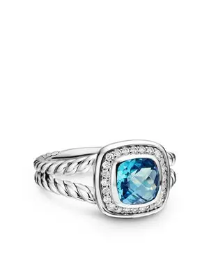 David Yurman Sterling Topaz And Diamond Albion Ring - Silver