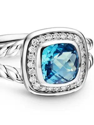 David Yurman Sterling Topaz And Diamond Albion Ring - Silver