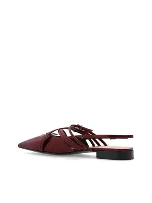 Gucci Leather Strappy Ballerina Shoes