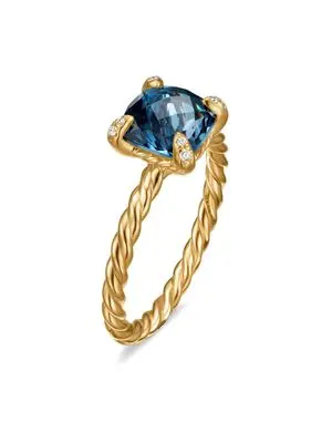 David Yurman 18kt Yellow Chatelaine Topaz And Diamond Ring - Gold