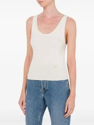 Moschino Fine-ribbed Tank Top - White