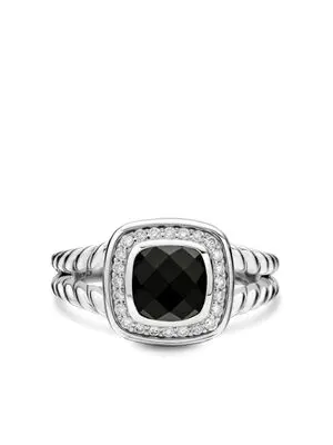 David Yurman Petite Albion Onyx And Diamond Ring - Silver