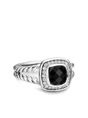 David Yurman Petite Albion Onyx And Diamond Ring - Silver