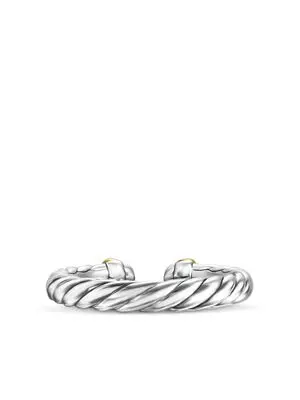 David Yurman 14kt Yellow Gold And Sterling Petite Cable Ring - Silver