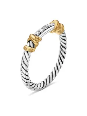 David Yurman 18kt Yellow Gold And Sterling Diamond Ring - Silver
