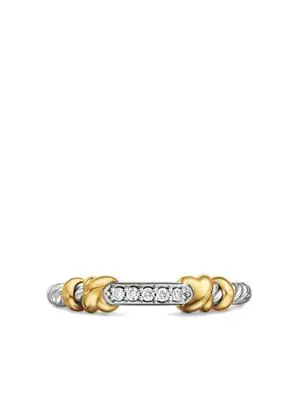 David Yurman 18kt Yellow Gold And Sterling Diamond Ring - Silver
