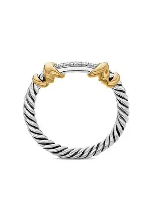 David Yurman 18kt Yellow Gold And Sterling Diamond Ring - Silver