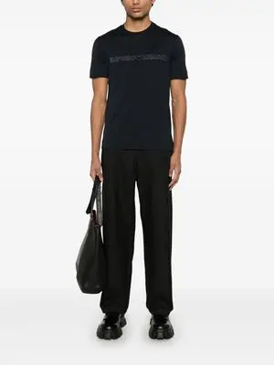 Emporio Armani Logo-embroidered T-shirt - Blue