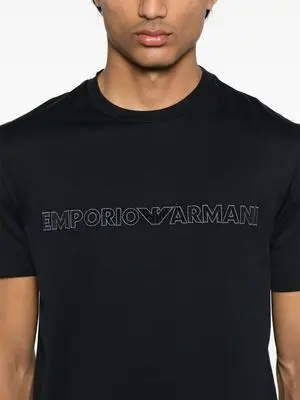 Emporio Armani Logo-embroidered T-shirt - Blue