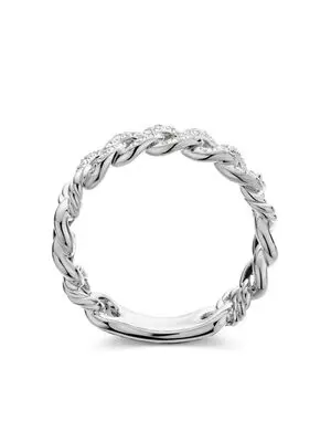 David Yurman Sterling Belmont Curb Link Diamond Ring - Silver