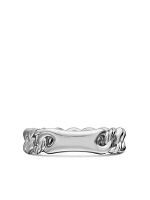 David Yurman Sterling Belmont Curb Link Diamond Ring - Silver