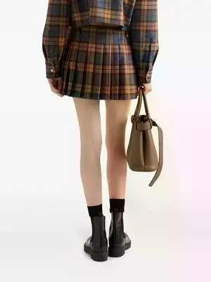 Prada Checked Wool Mini Skirt