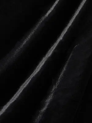 Norma Kamali Cayla Asymmetric Ruched Velvet Halterneck Gown