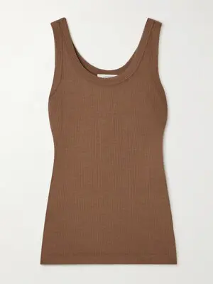 LEMAIRE Ribbed-knit Tank - Brown