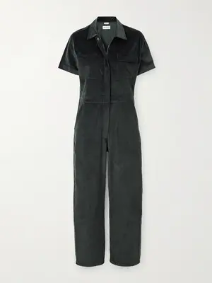 RIVET UTILITY Worker Cotton-blend Corduroy Jumpsuit - Gray