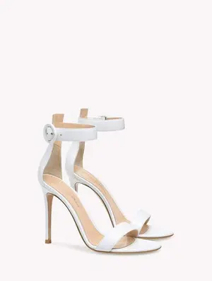GIANVITO ROSSI Portofino 105 Open Toe Sandals - White