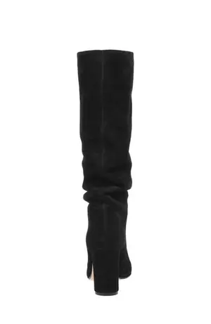 GIANVITO ROSSI Suede Round Toe Block Heel Boots - Black