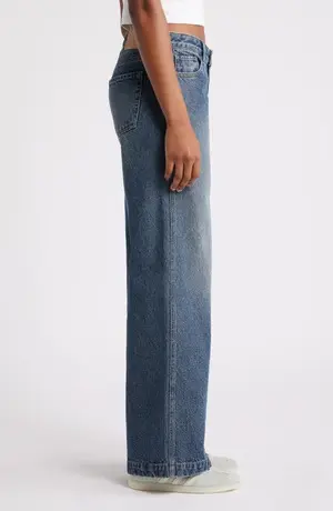 PACSUN Mellow Low Rise Baggy Wide Leg Jeans - Medium Indigo