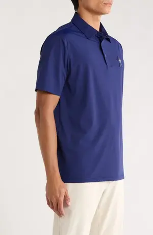 EASTSIDE GOLF Snap Placket Performance Golf Polo - Blue Void