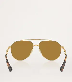 Dolce & Gabbana Dg2302 Aviator Sunglasses - Gold