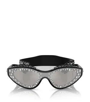 SWAROVSKI Acetate Sk6024 Sunglasses - Black