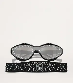 SWAROVSKI Acetate Sk6024 Sunglasses - Black