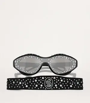 SWAROVSKI Acetate Sk6024 Sunglasses - Black