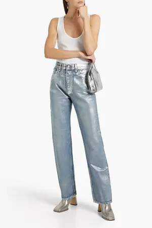 EB DENIM Metallic Straight-leg High-rise Jeans