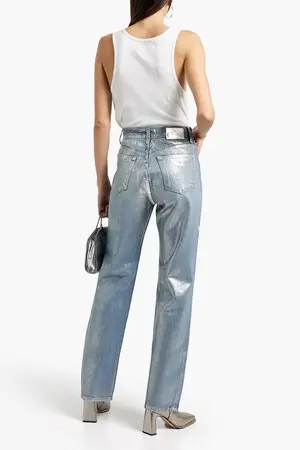 EB DENIM Metallic Straight-leg High-rise Jeans