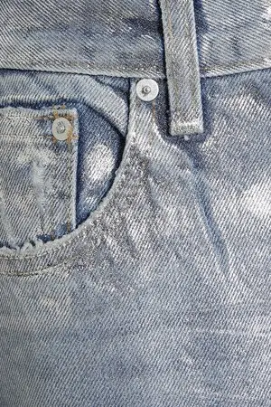 EB DENIM Metallic Straight-leg High-rise Jeans