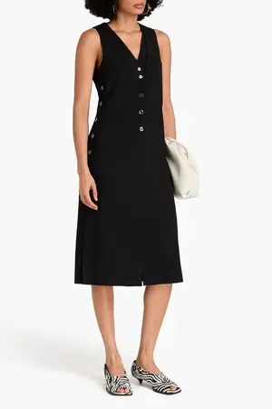 3.1 Phillip Lim Grain De Poudre Wool-blend Midi Dress - Black