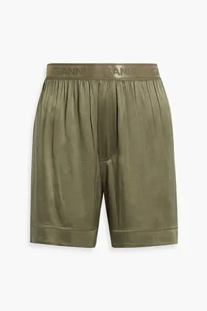 GANNI Cupro-blend Shorts