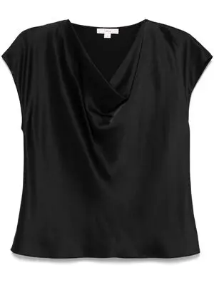 Vince Silk Cowl-neck Blouse - Black