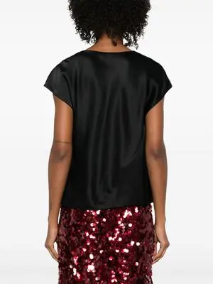 Vince Silk Cowl-neck Blouse - Black