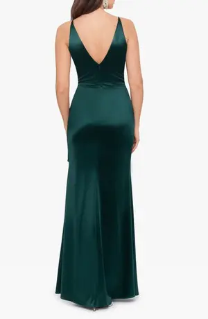 BLONDIE NITES Glam Ruffle Satin Gown