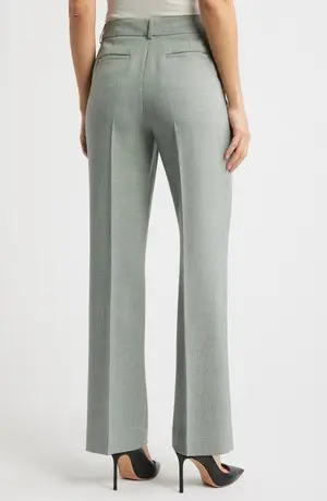TAHARI ASL Bird Eye Straight Leg Trousers - Eucalyptus