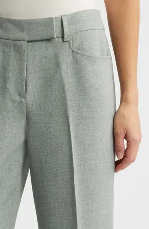 TAHARI ASL Bird Eye Straight Leg Trousers - Eucalyptus