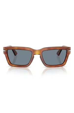 Persol Persol 55mm Rectangle Sunglasses Blue Brown