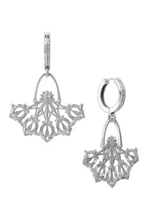 ASTOR & ORION Daphne Dangle Huggie Earrings - Silver