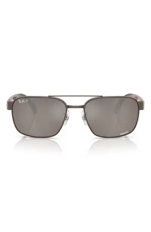 Ray-ban Ray-Ban Chromance 58mm Polarized Square Sunglasses Copper