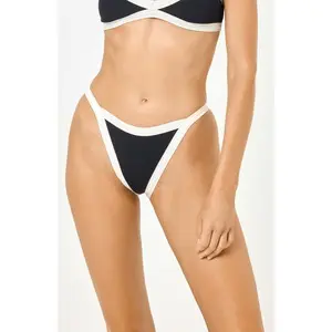 L*Space Mackenzie Full Bikini Bottom - Black/ Cream