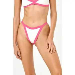 L*Space LSPACE Mackenzie Full Bikini Bottom Bubblegum/cream