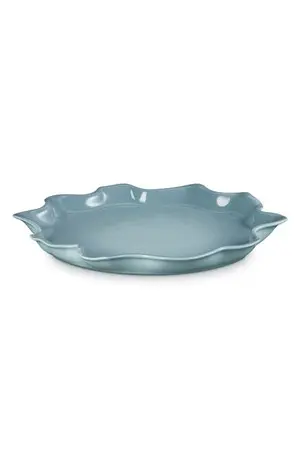 LE CREUSET Iris Stoneware Ruffle Platter - Sea Salt