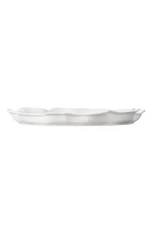LE CREUSET Iris Stoneware Ruffle Platter - White