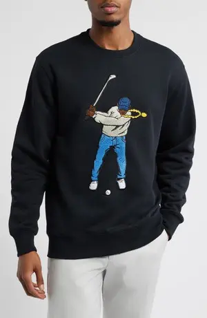 EASTSIDE GOLF Swingman Appliqué Sweatshirt - Black