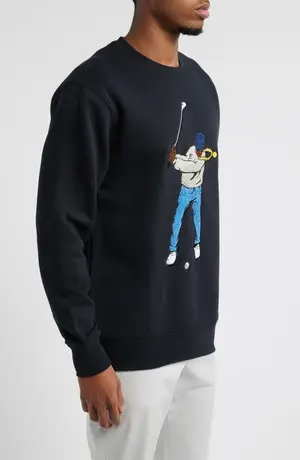 EASTSIDE GOLF Swingman Appliqué Sweatshirt - Black