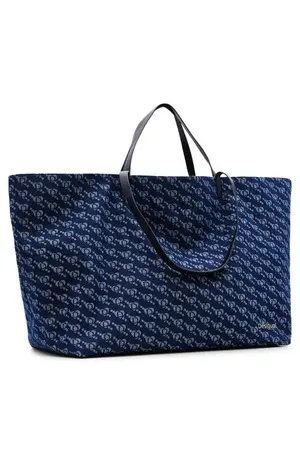 Desigual Arco Logo Denim Shopper Tote
